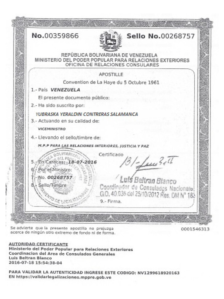 Apostilla Venezuela Formato Digital... | PDF