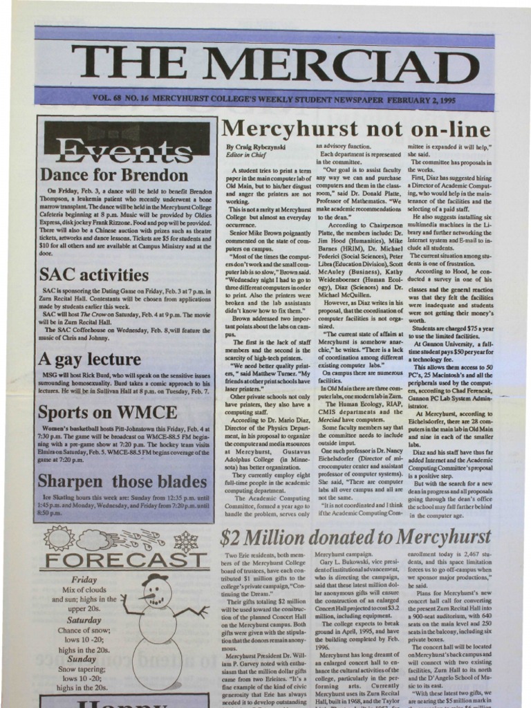 The Merciad, Feb. 2, 1995 | PDF