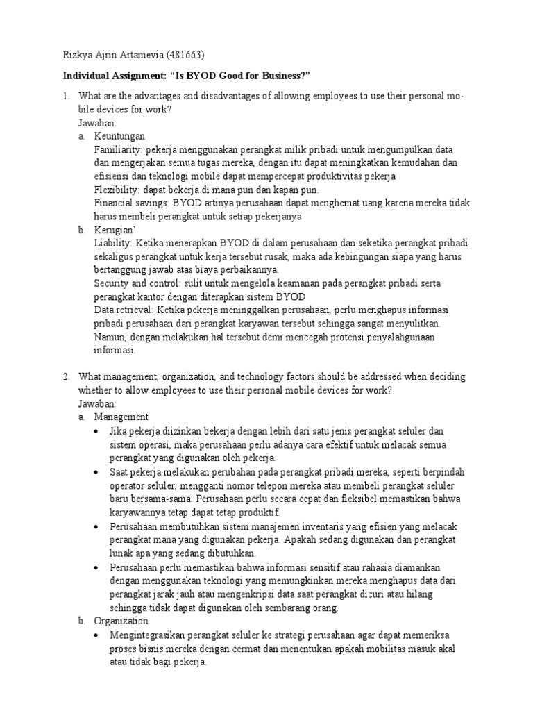 STI - Individual Assignment BYOD | PDF