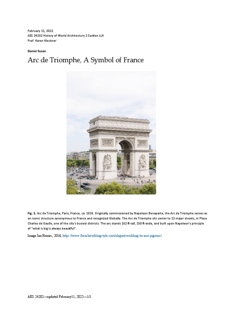 Arc de Triomphe, A Symbol of France: Daniel Susan | PDF