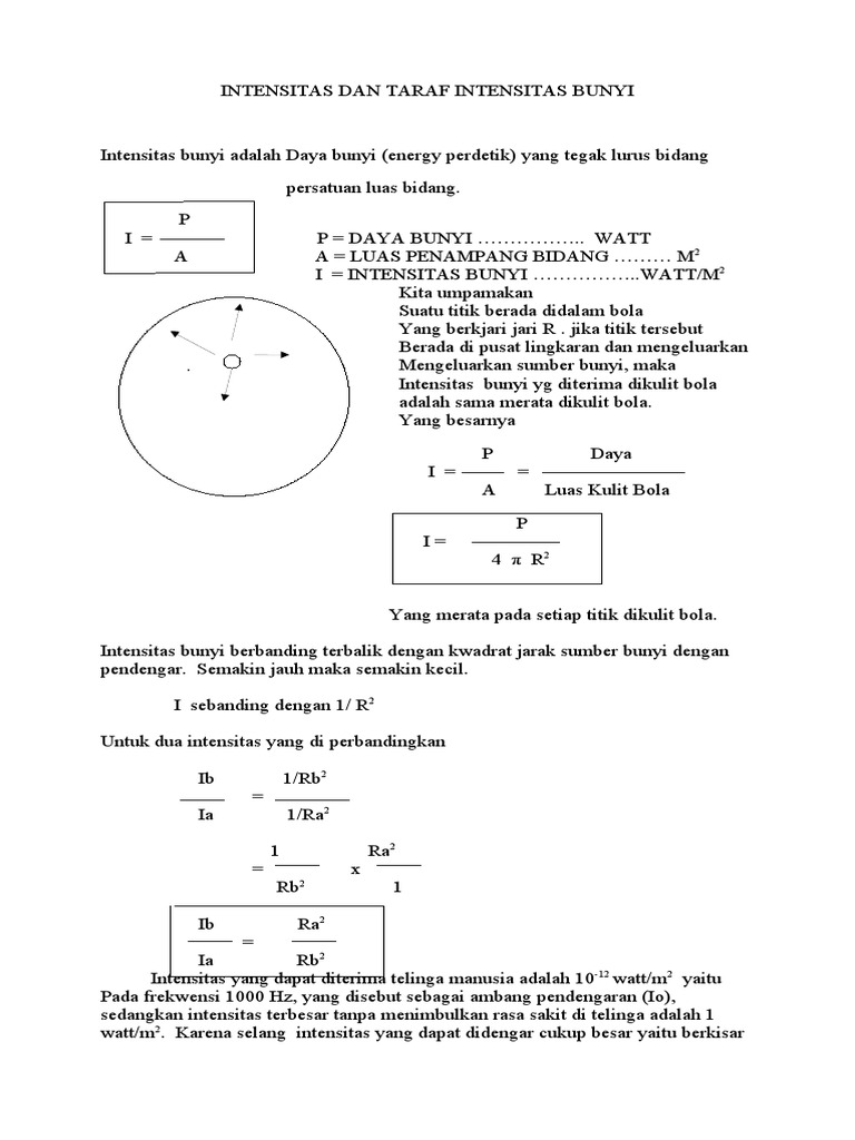 Konsep Dasar Intensitas Bunyi | PDF