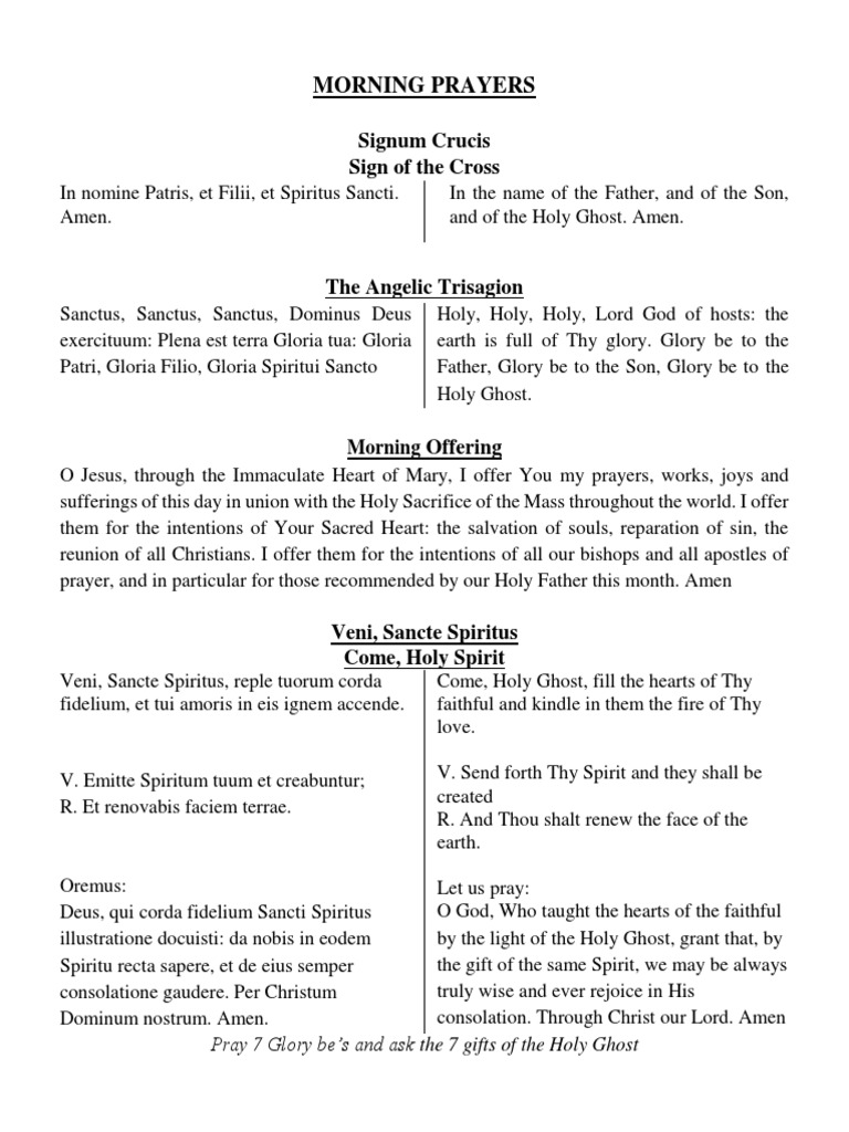 Morning Prayers: Signum Crucis Sign of The Cross | PDF | Christian ...