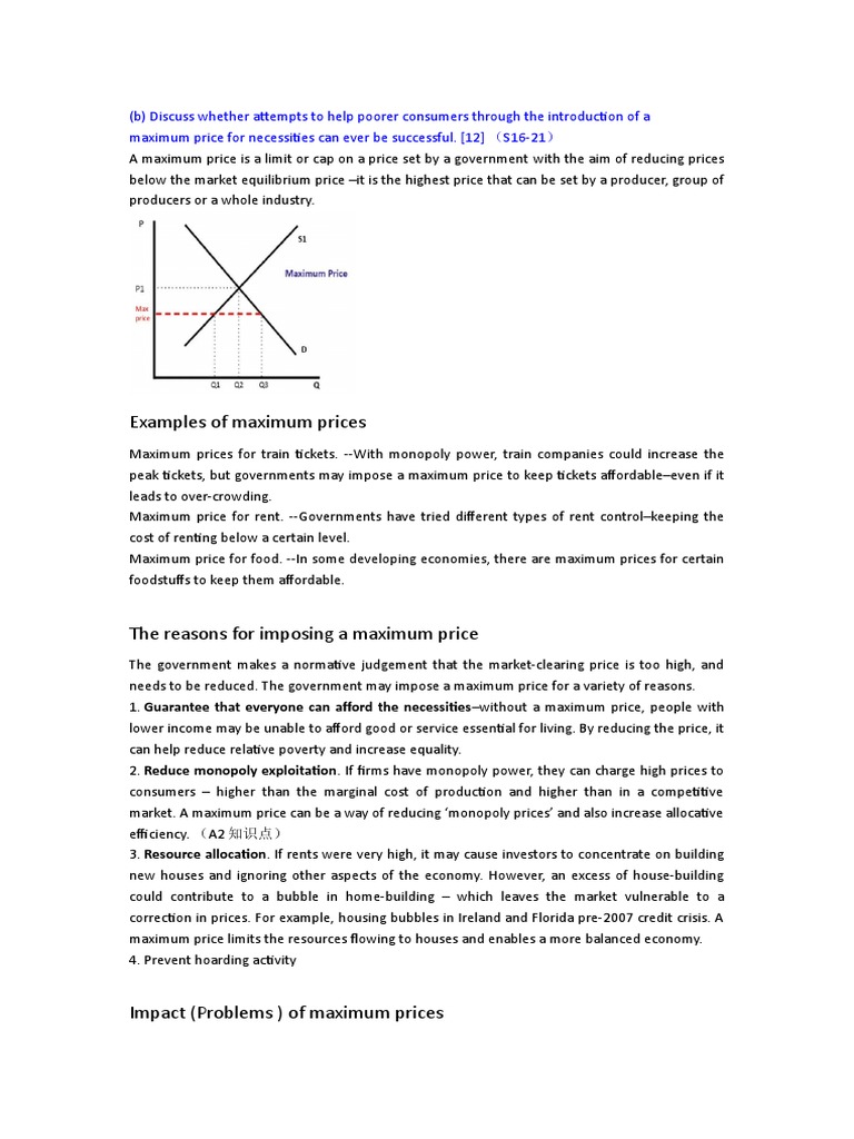 Evaluating Maximum Price Impacts | PDF | Monopoly | Supply (Economics)