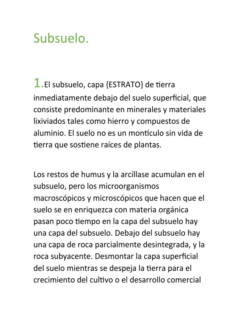 Características y Usos del Subsuelo | PDF | Suelo | Minerales