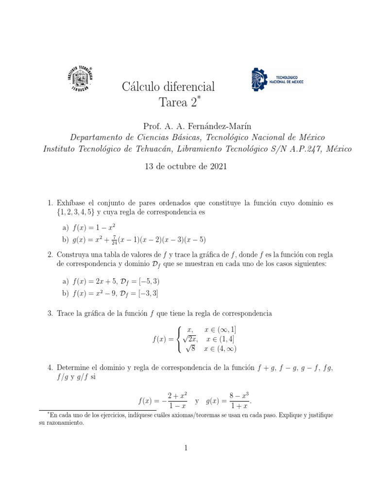 Tarea2 CD | PDF | Funciones y mapeos | Conceptos matemáticos