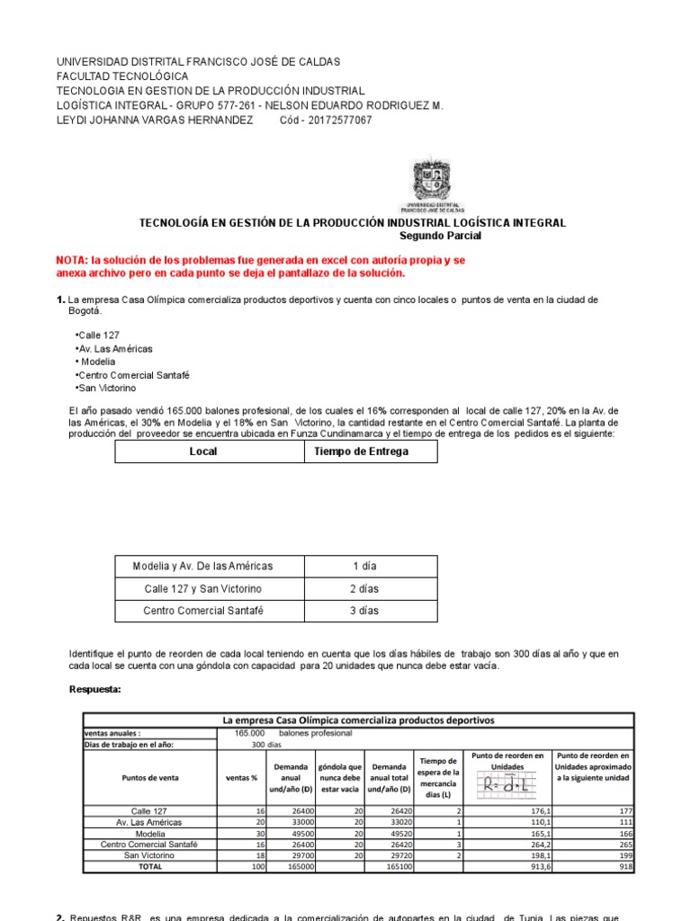 Logistica 2do Parcial | PDF | Obtención | Inventario