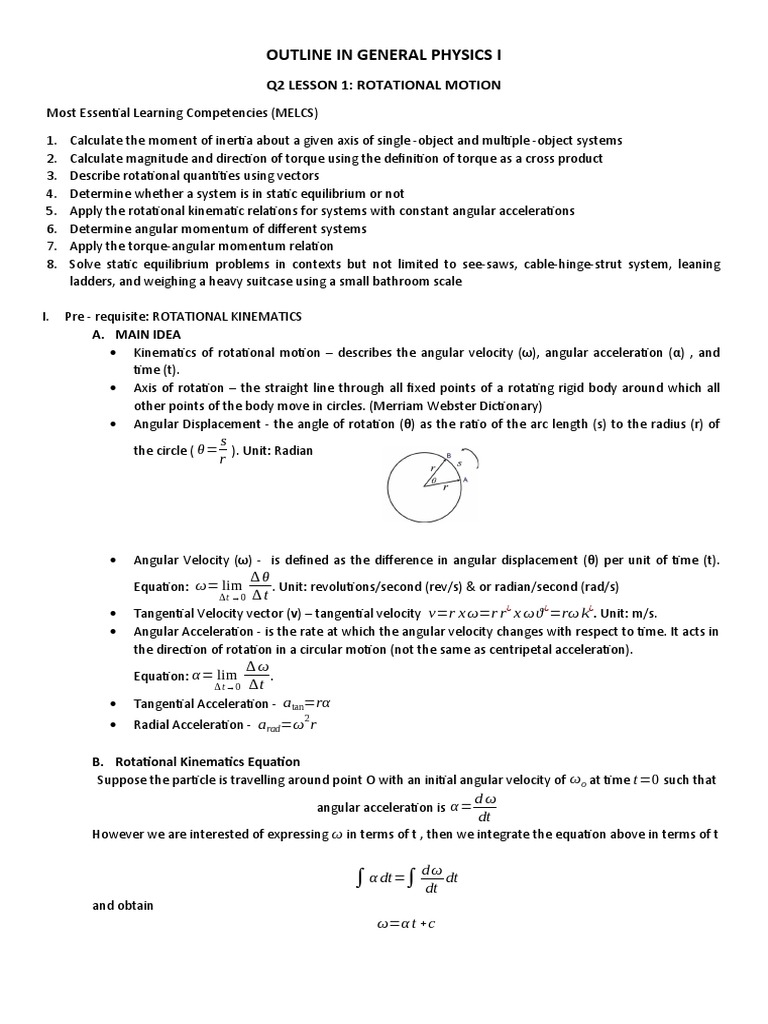 Rotational Motion Final | PDF | Rotation Around A Fixed Axis | Torque
