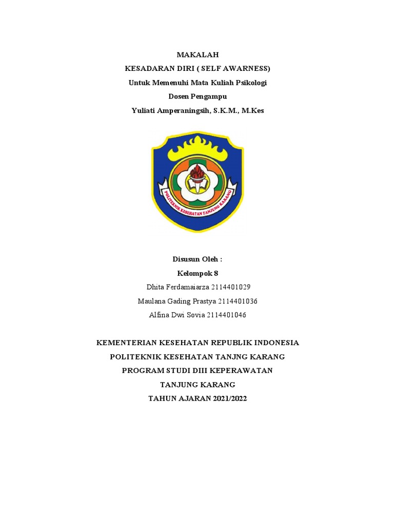Makalah Kesadaran Diri | PDF