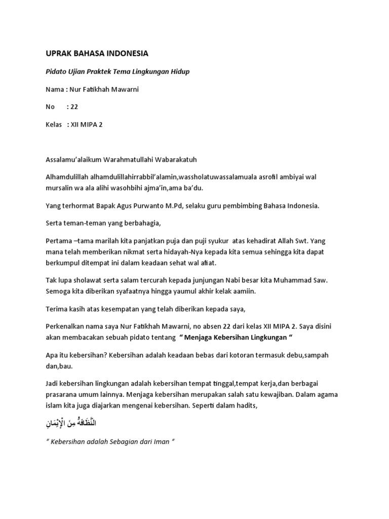 Uprak Bahasa Indonesia Mawar | PDF