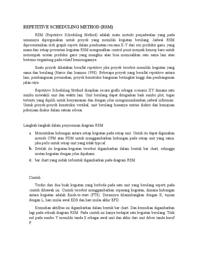 Repetitive Scheduling Method | PDF