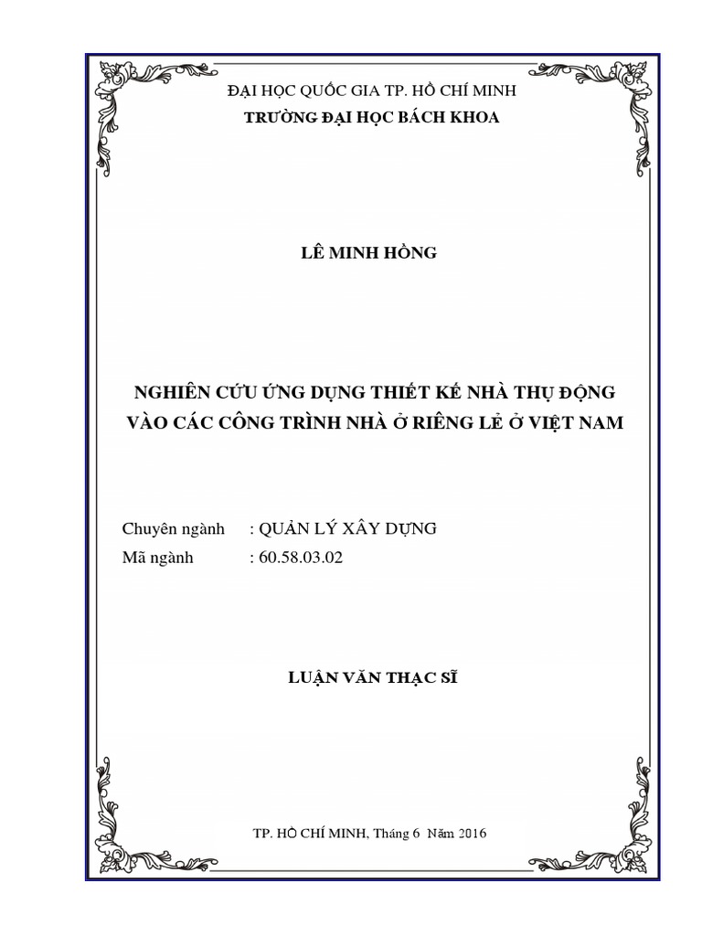 123doc Nghien Cuu Ung Dung Thiet Ke Nha Thu Dong Vao Cac Cong Trinh Nha o Rieng Le o Viet Nam | PDF
