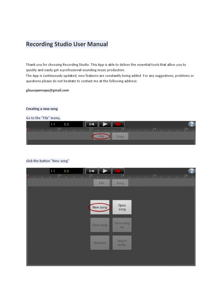 Recording Studio User Manual | PDF | Headphones | Computer Keyboard