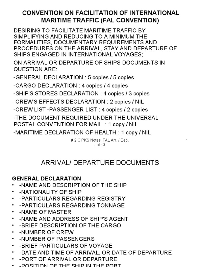 # 2 C FAL Forms Arrival Departure | PDF | Cargo | Port