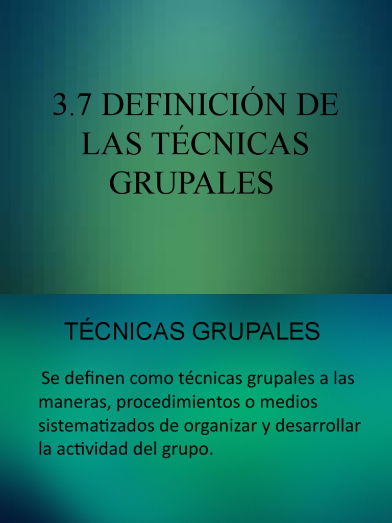 Tecnicas Grupales | PDF