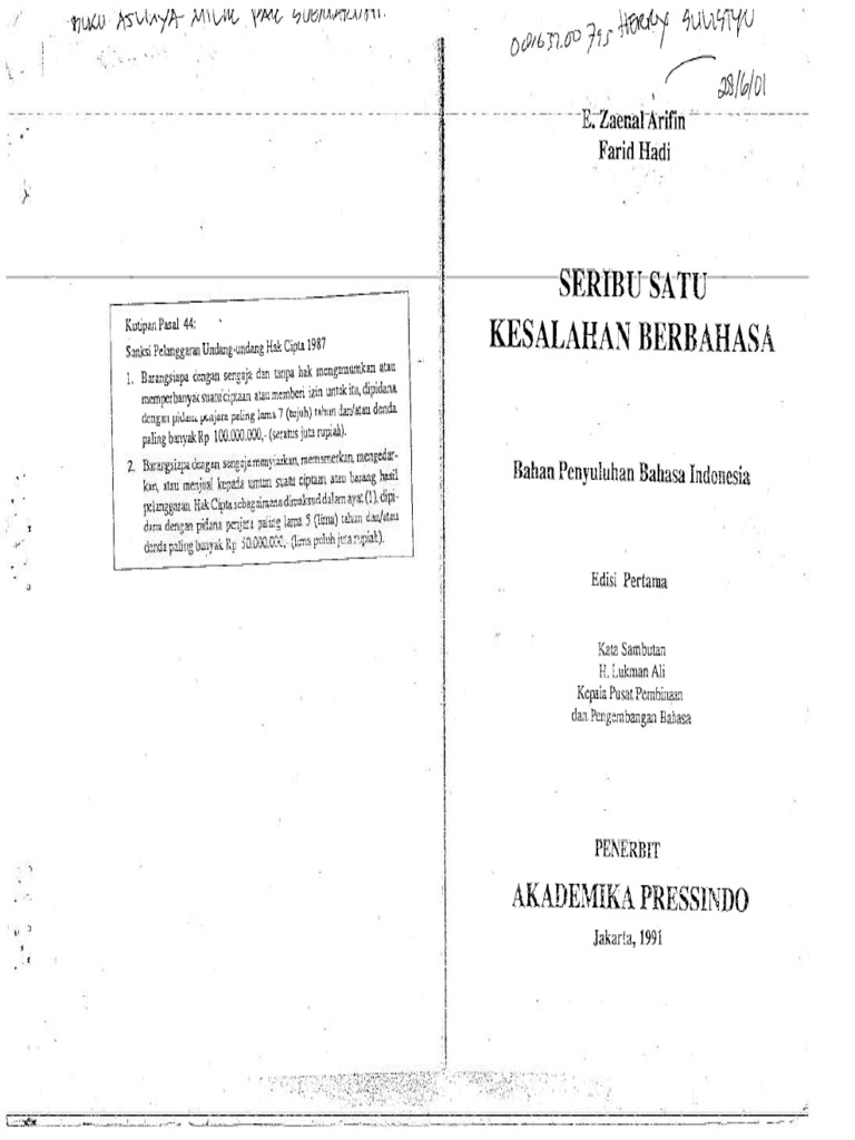 Seribu Satu Kesalahan Berbahasa | PDF