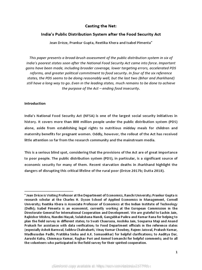 Public Distribution System | PDF