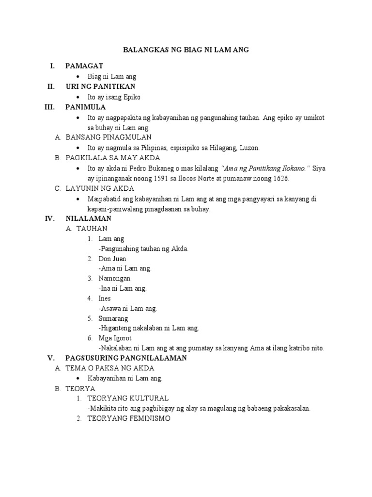 .Balangkas NG Biag Ni Lam Ang | PDF