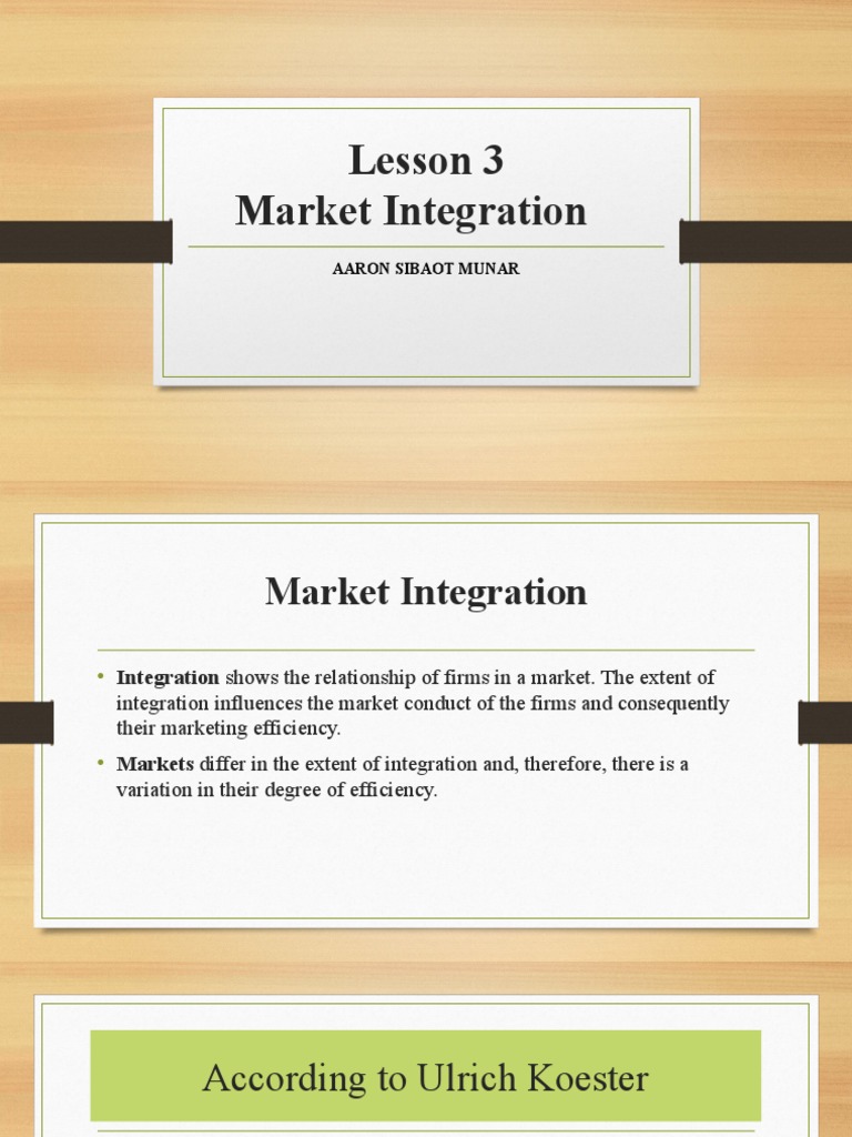 Lesson 3 Market Integration | Download Free PDF | Market (Economics ...