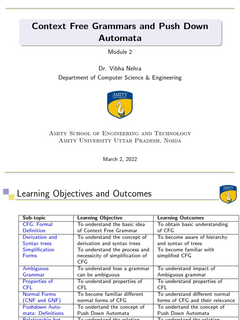 Understanding Context Free Grammars Through Derivation Trees and Examples | PDF | Language ...