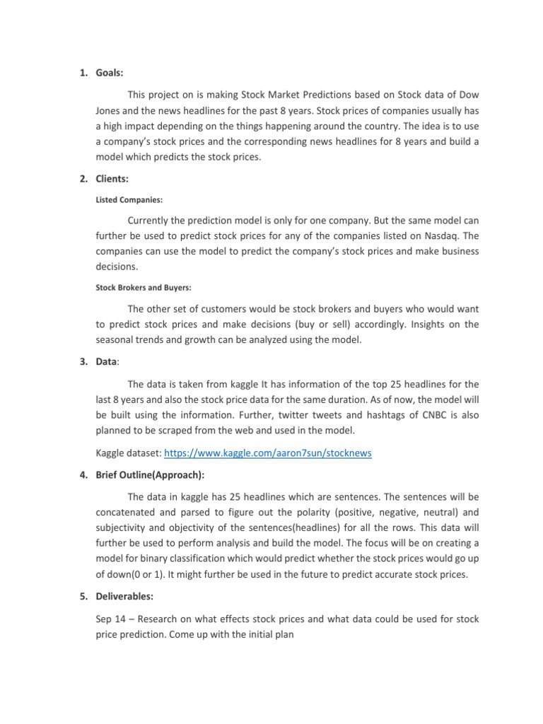 Project Report-Stock-Price-Prediction | PDF | Stocks | Prediction