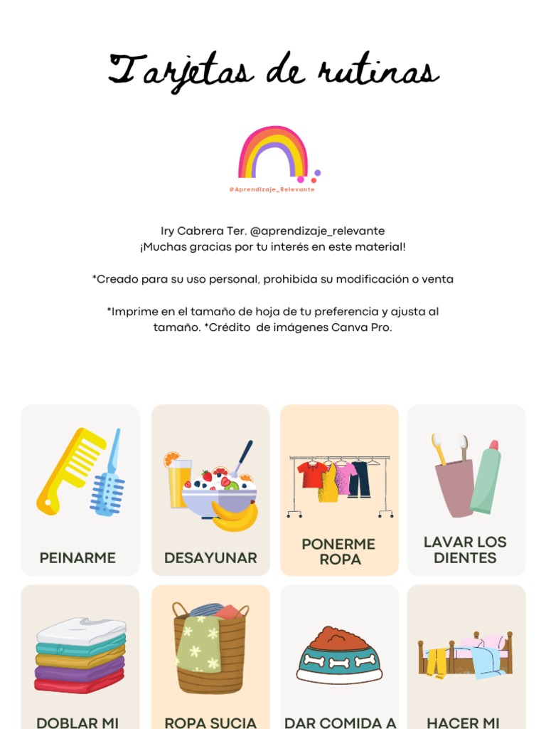 Tarjetas de Rutinas | PDF