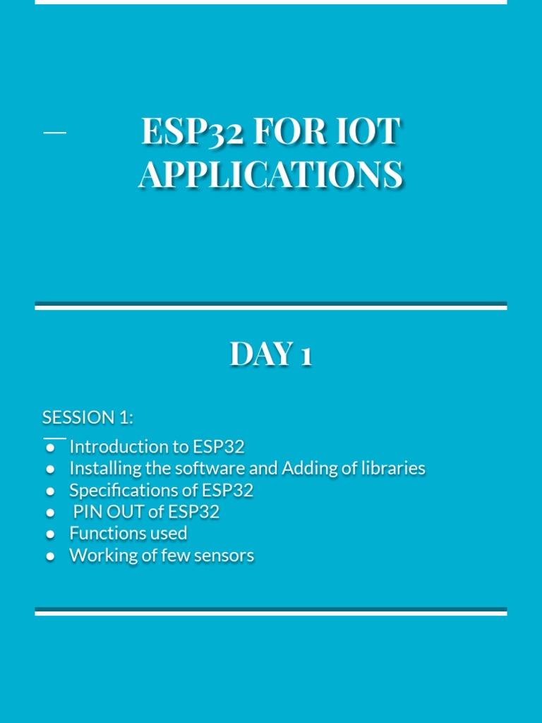 Esp32 For Iot Applications | PDF | Parameter (Computer Programming) | Input/Output