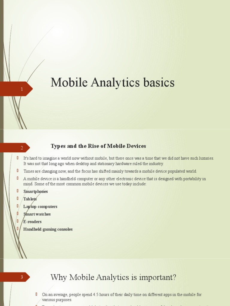Mobile Analytics: Key Insights and Tools | PDF | Mobile App | Analytics