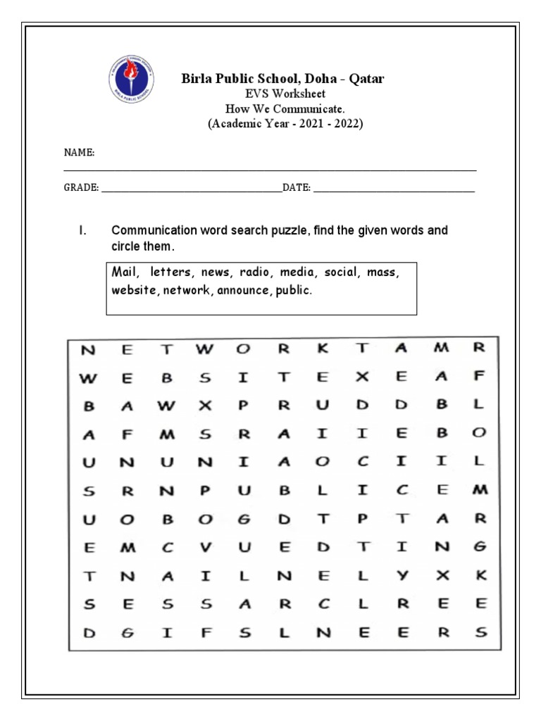 EVS - WS - Jan 31 To Feb 3 - How We Communicate Worksheet. | PDF