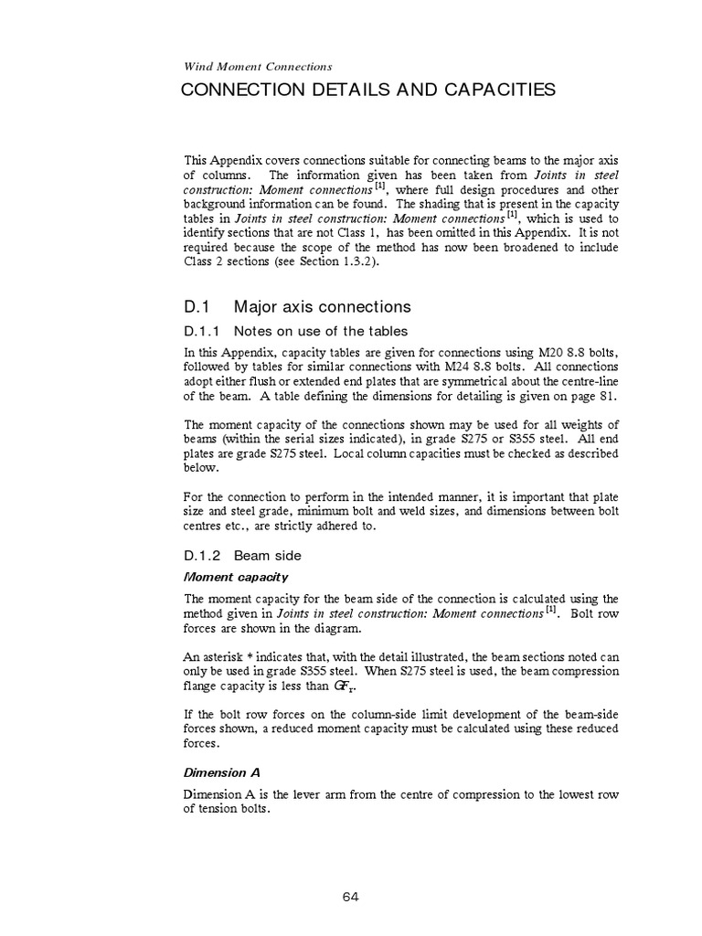 Standard Tables For Wind Moment Connection | PDF | Beam (Structure) | Screw