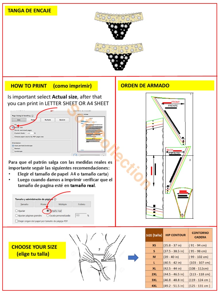 Patrones Tanga de Encaje | PDF