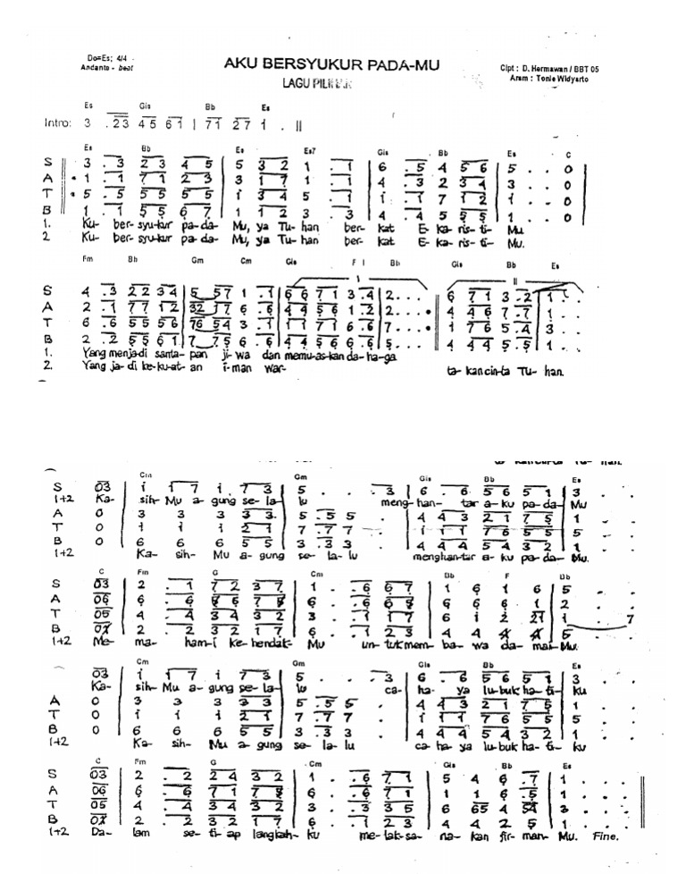 Ku Bersyukur Padamu | PDF