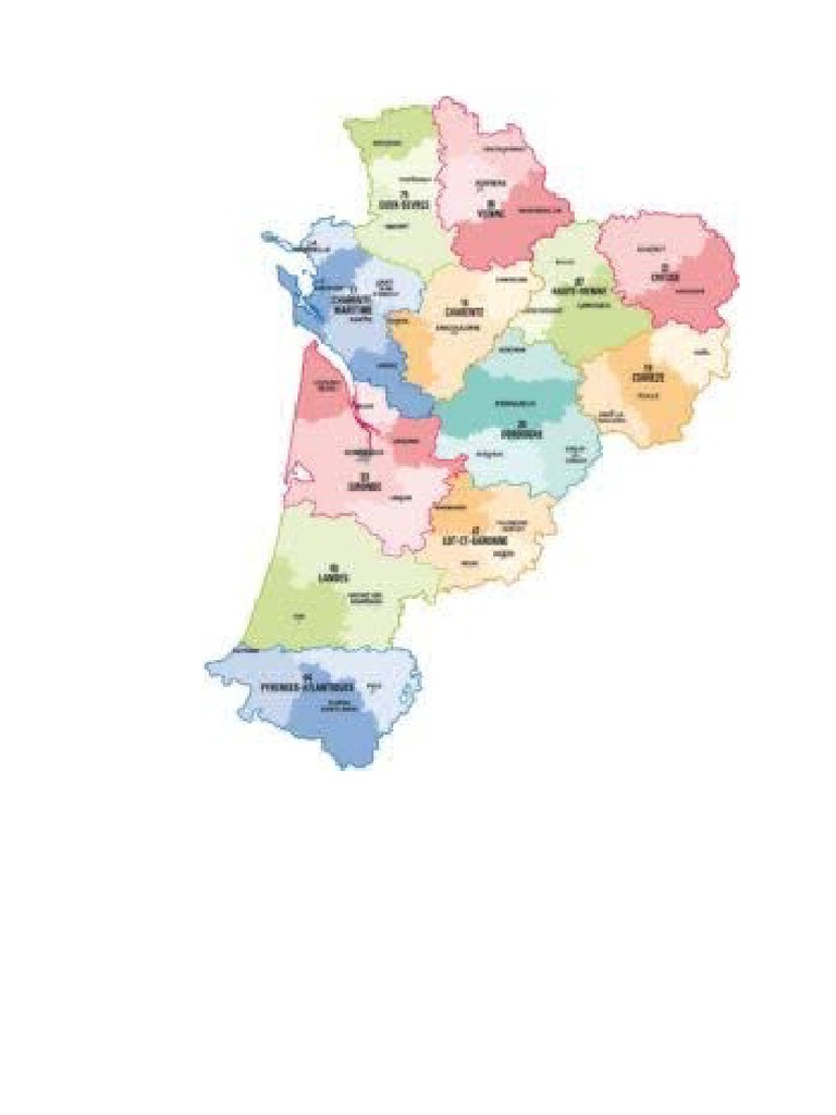 Nouvelle Aquitaine Map of Departments | PDF