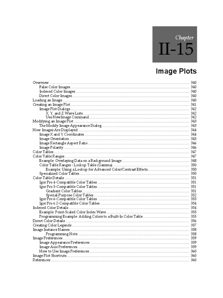 II-15 Image Plots | PDF | Cartesian Coordinate System | Rgb Color Model