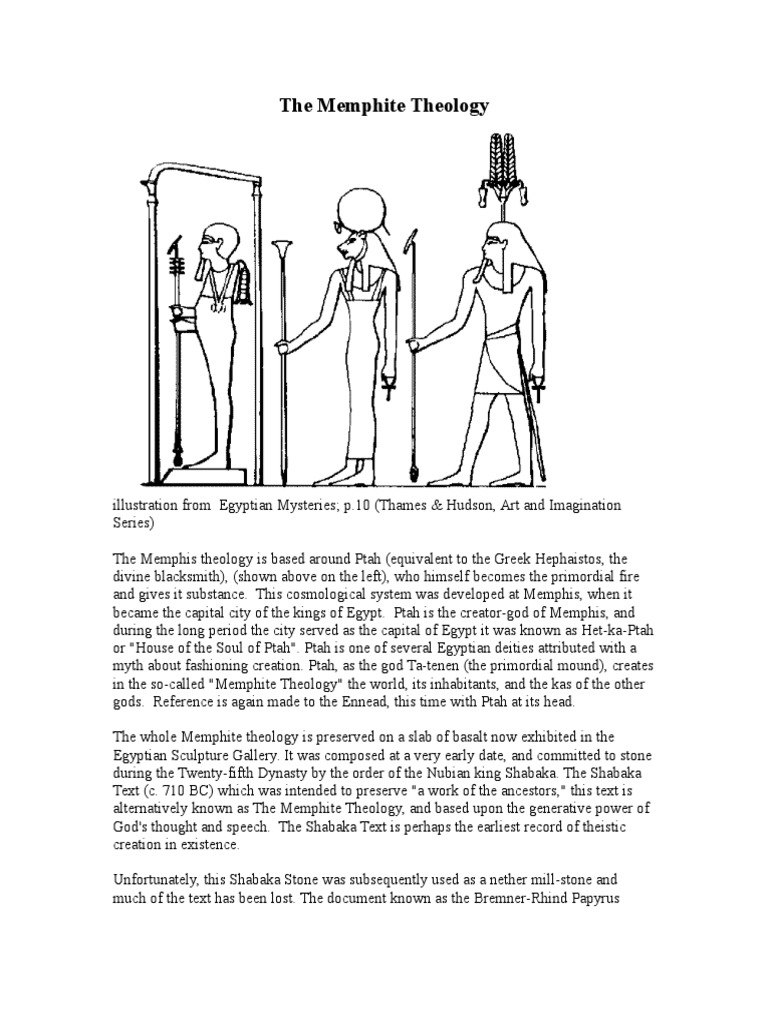 The Memphite Theology | PDF | Religious Belief And Doctrine | Deities