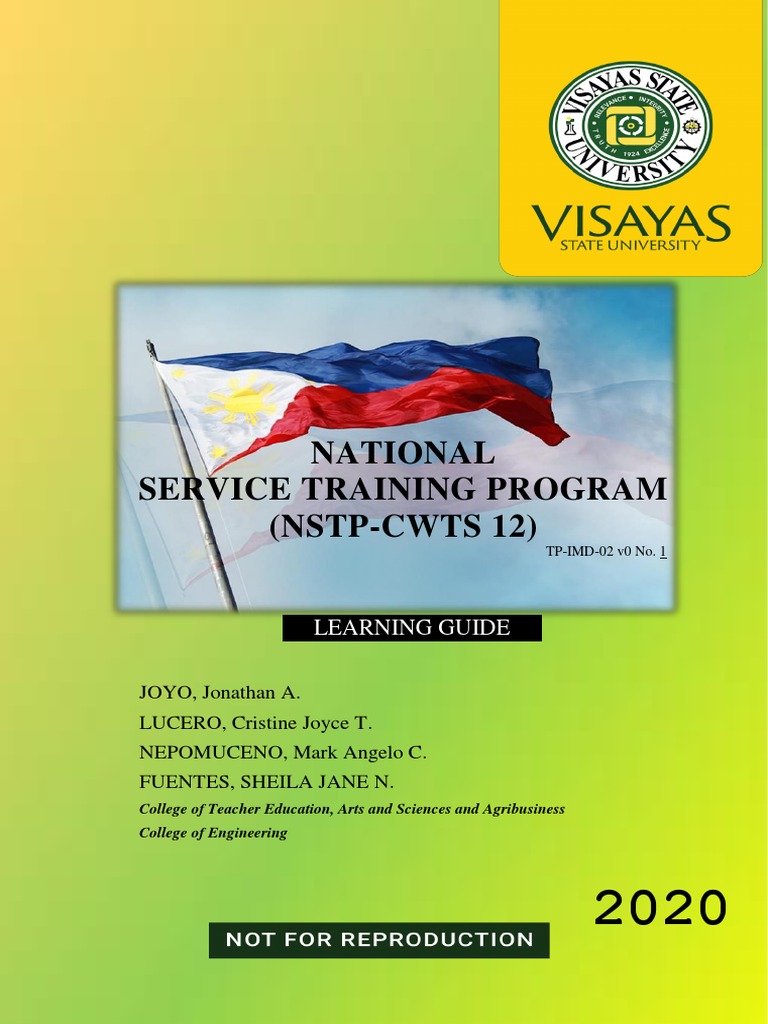 National Service Training Program (NSTP-CWTS 12) : Learning Guide | PDF ...