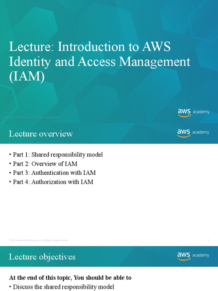 Lecture - Introduction To AWS Identity and Access Management | PDF ...