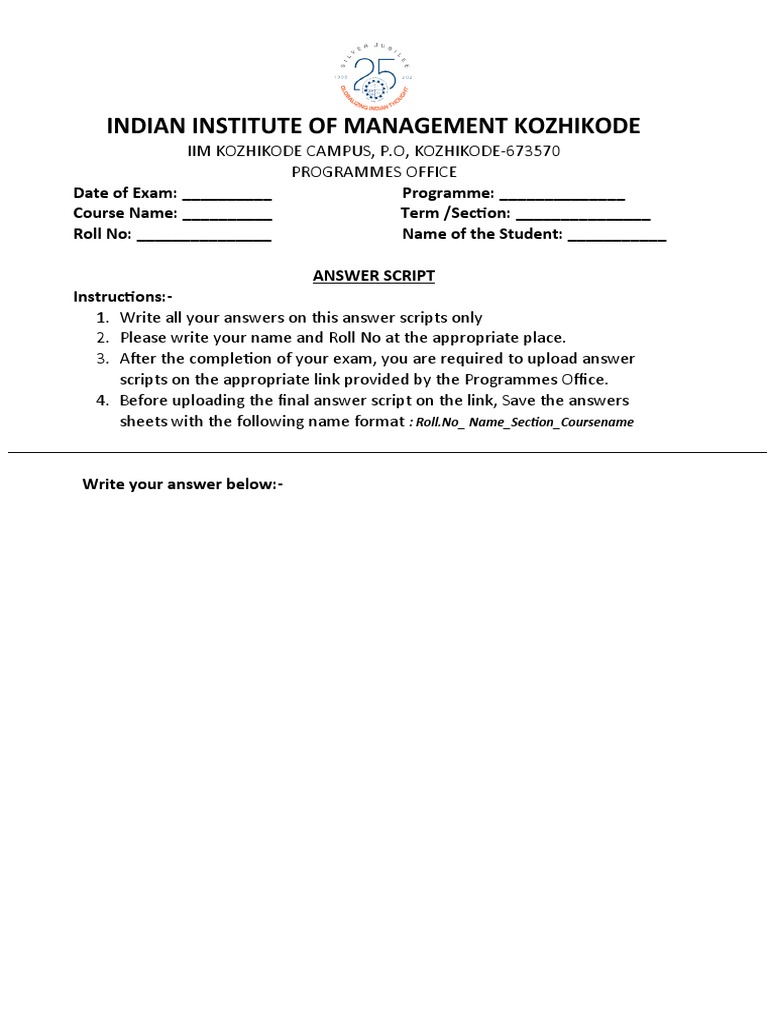 Answer Script CSP | PDF