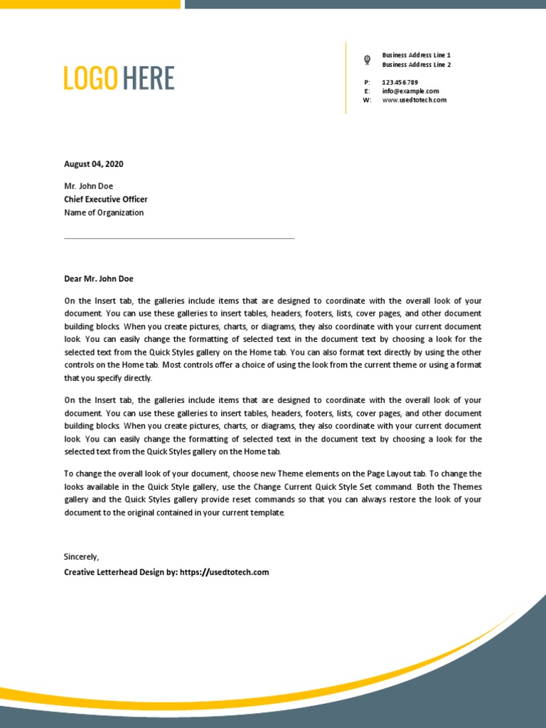 09 Word Template For Creative Letterhead Design | PDF