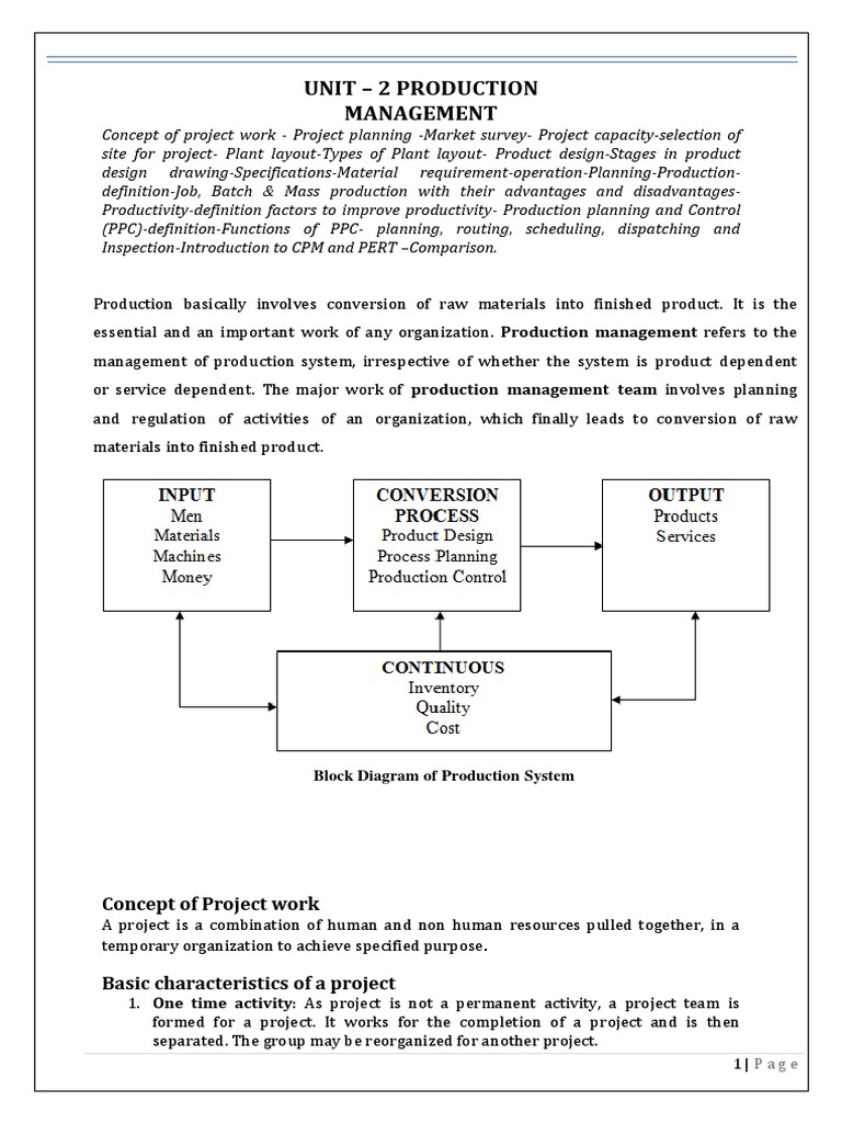 Production Management Essentials Guide Pdf Project Management