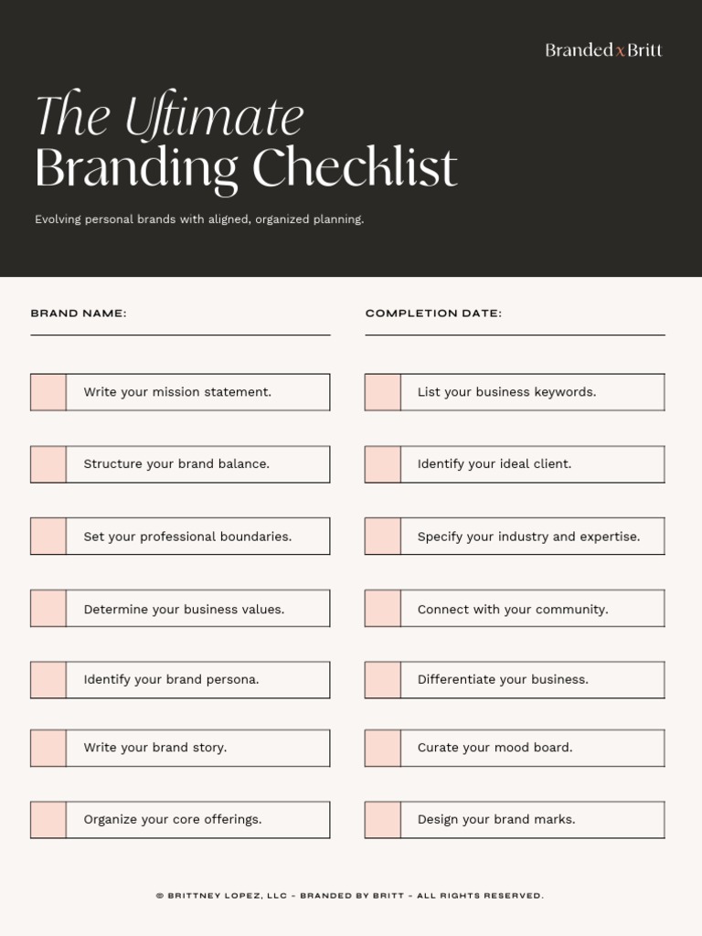 The Ultimate Branding Checklist | PDF | Brand | Business