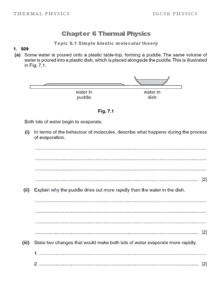 Thermal Physics Test | PDF