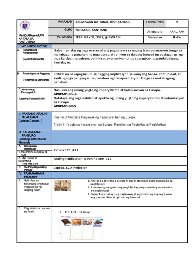 DLL AP 8 3rd Quartter | PDF