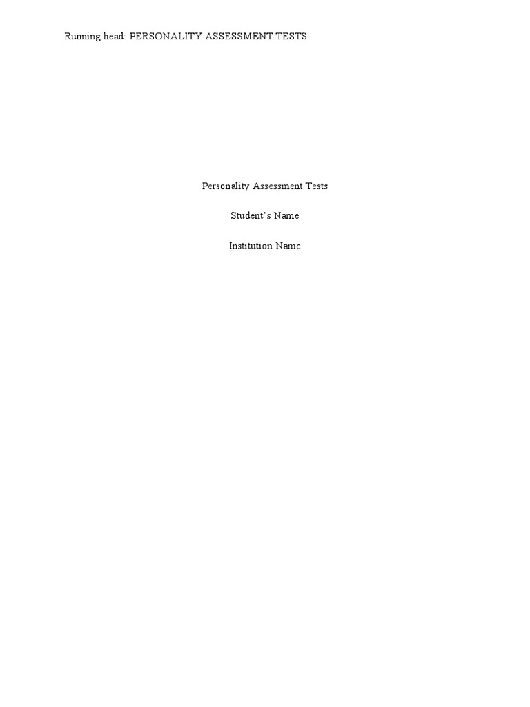 Personality Assessment Tests | PDF | Personality Type | Extraversion ...