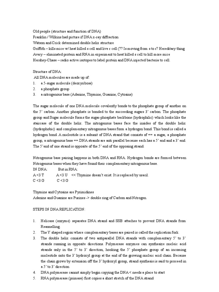 DNA Study Guide | PDF | Dna Replication | Directionality (Molecular ...