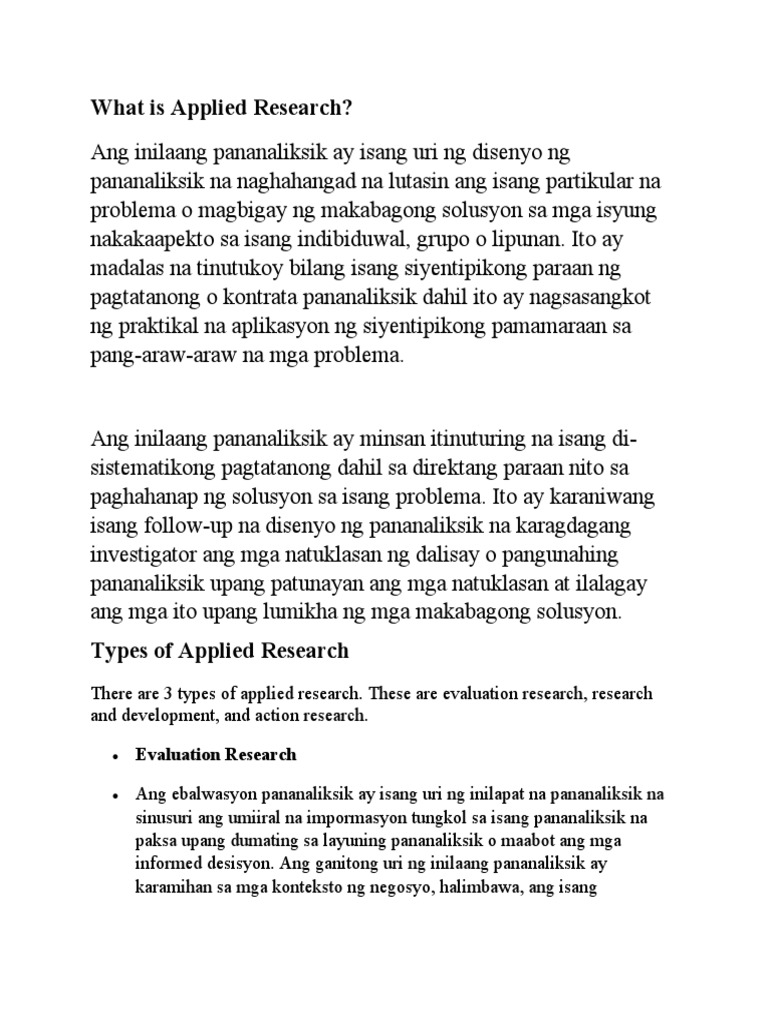 What Is Applied Research | PDF