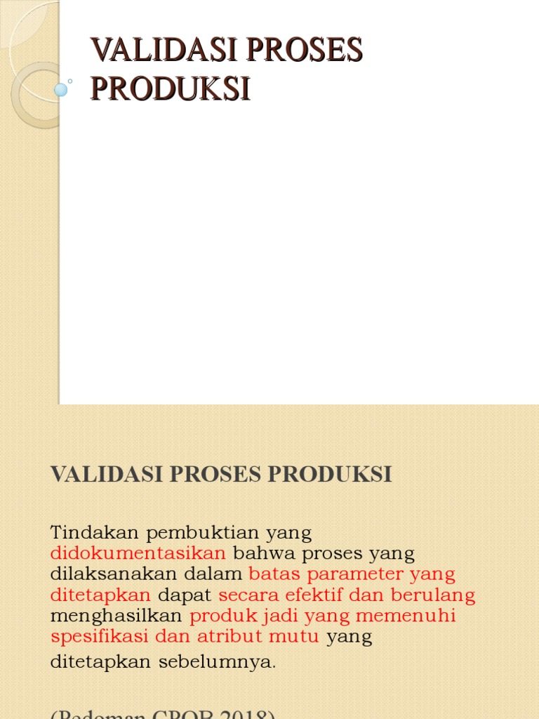Validasi Proses | PDF