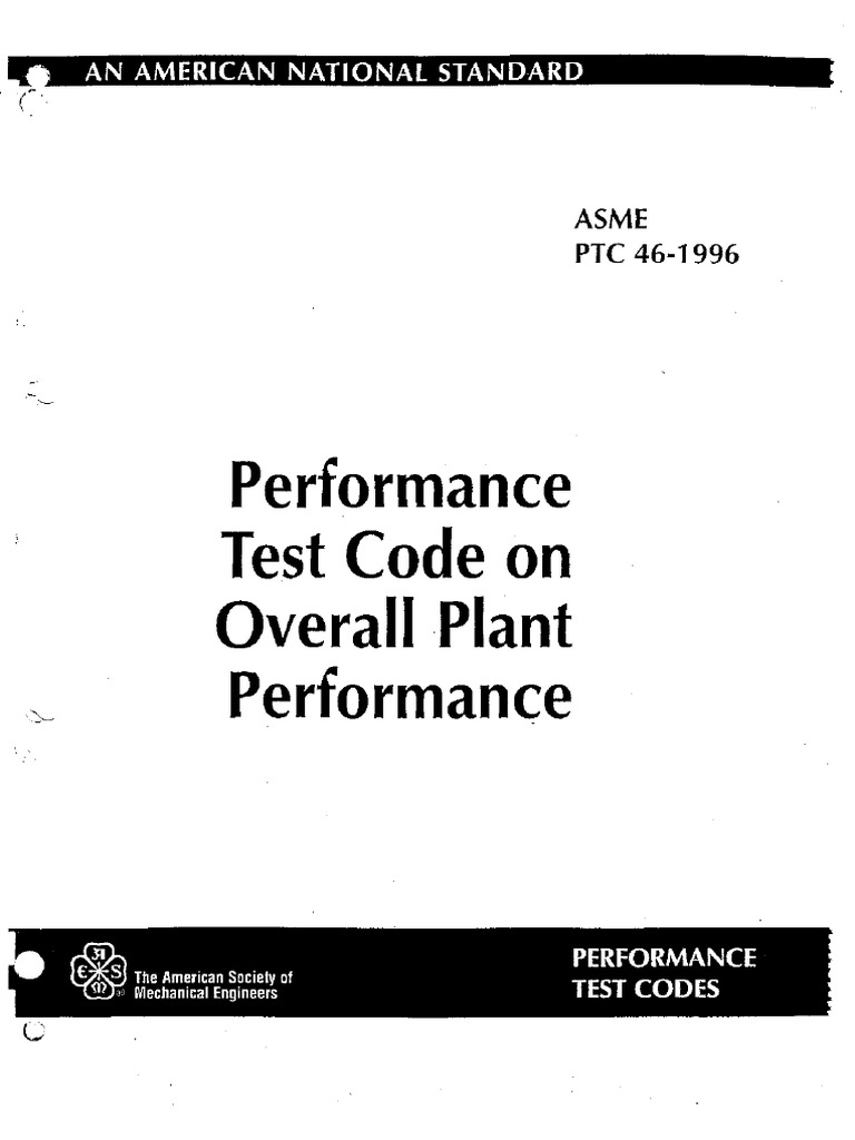ASME PTC 46 Performance Test Code On Overall Plant Performance | PDF