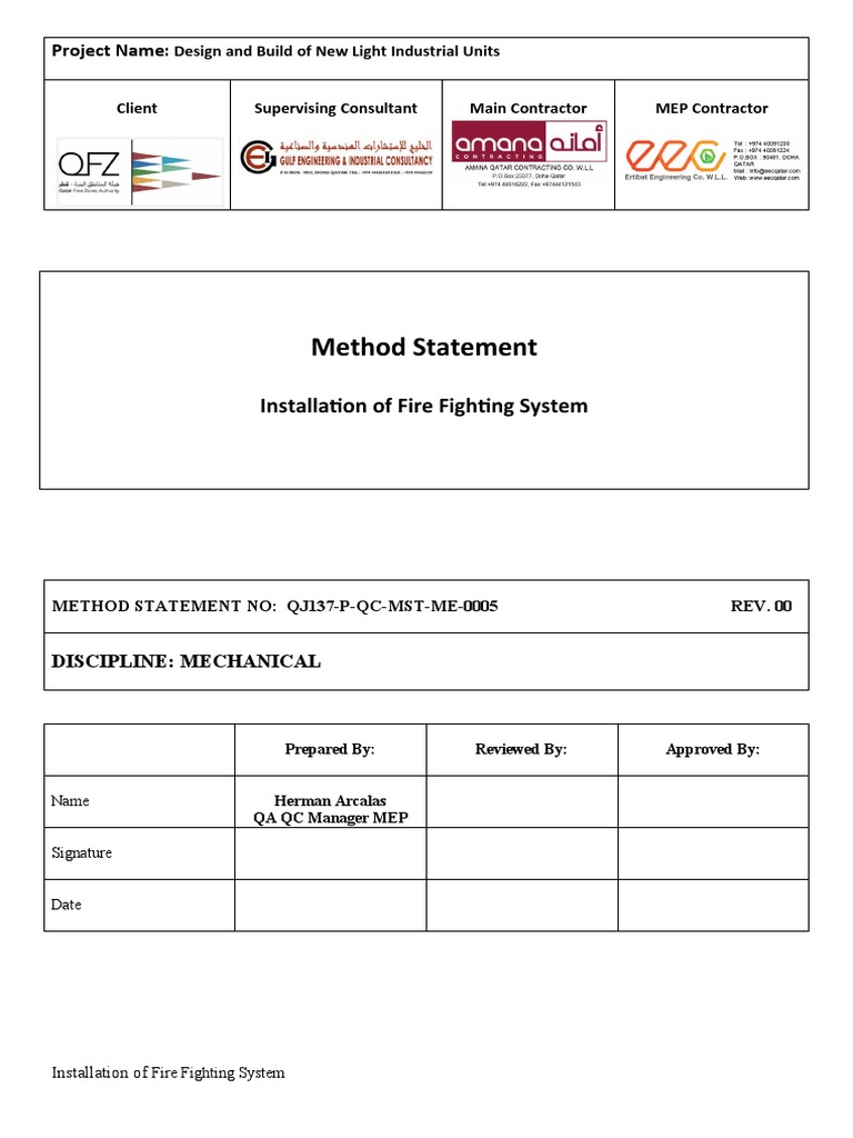 MS For Fire Fighting System | PDF | Fire Sprinkler System | Pipe (Fluid ...