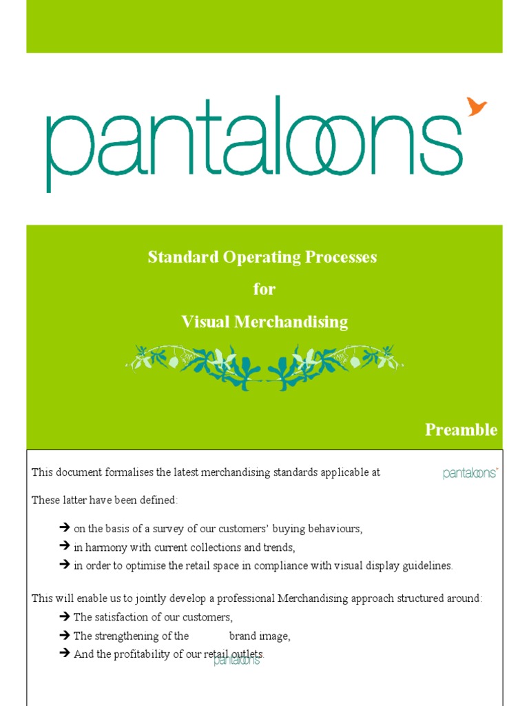 Standard Operating Processes For Visual Merchandising | Download Free ...