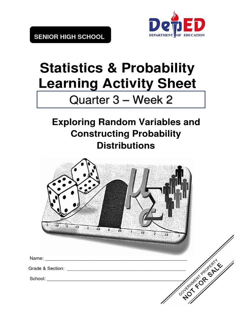 Statistics & Probability Learning Activity Sheet: Quarter 3 - Week 2 ...
